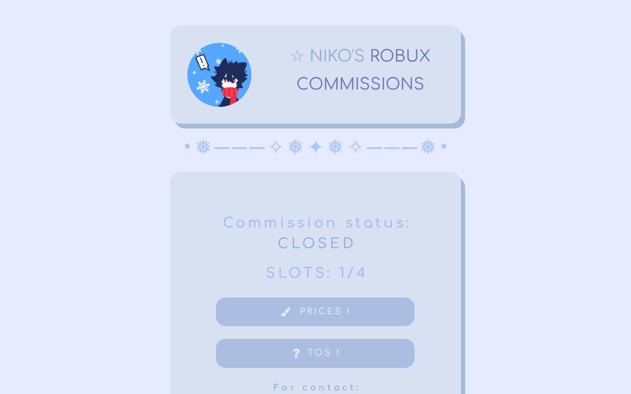 Niko's robux commissions